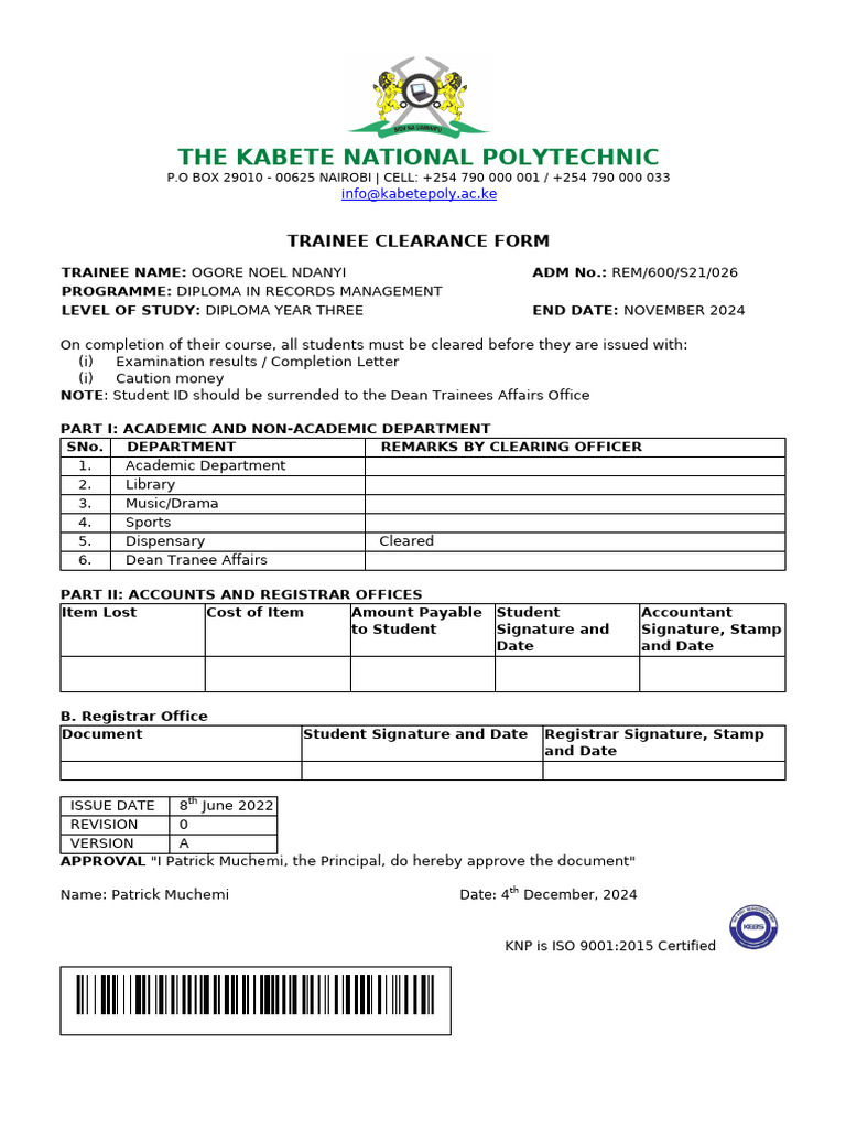 trainee_clearance_form | PDF