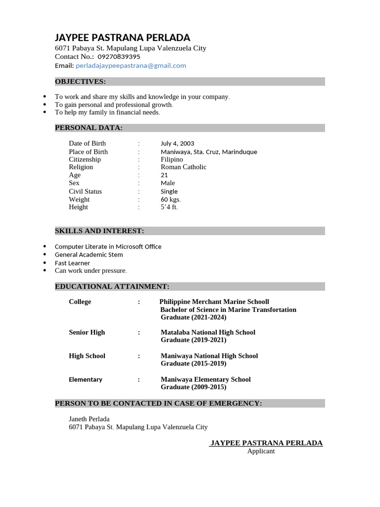 Jaypee Resume | PDF