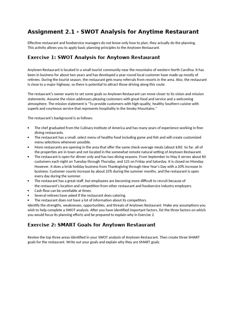 Assignment_2_1 (1) | PDF | Restaurants | Cooking