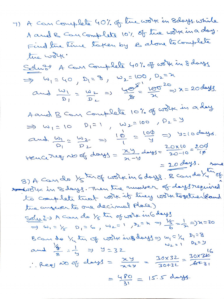 Time and Work Problems 6 | PDF