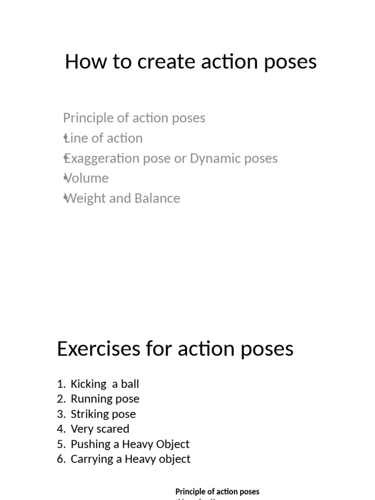 Action Poses Exercises - 02 | PDF