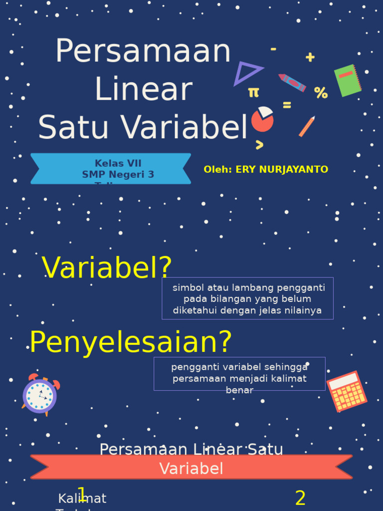 Panduan PLSV untuk Kelas VII SMP | PDF