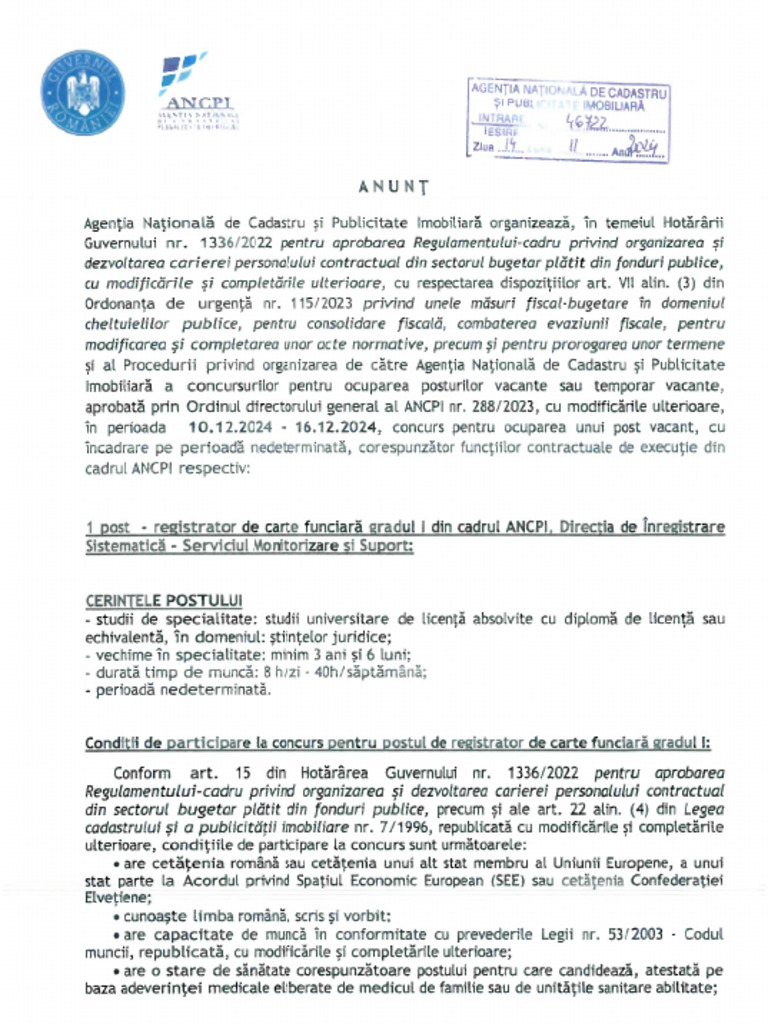 Anunt Concurs 2 | PDF