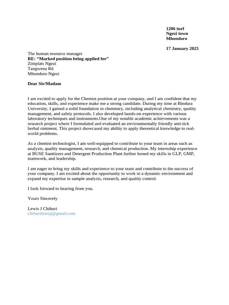 Application Letter Sample | PDF