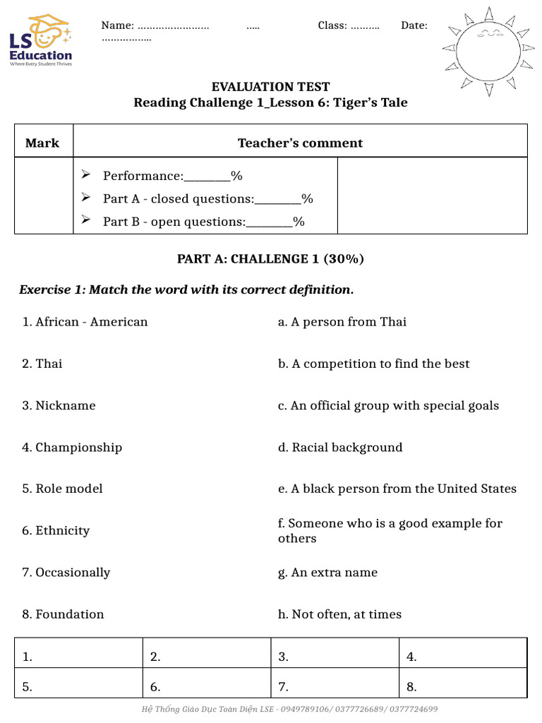 Reading Challenge 1 - L6 - Minitest | PDF