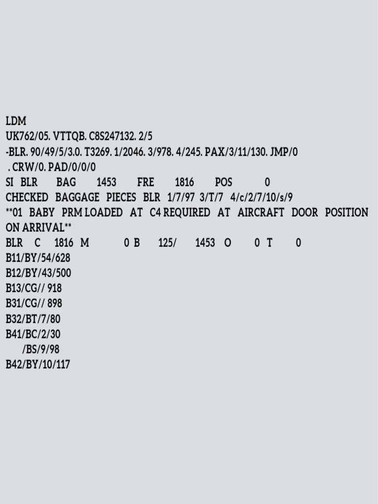 Air India SATS LDM | PDF