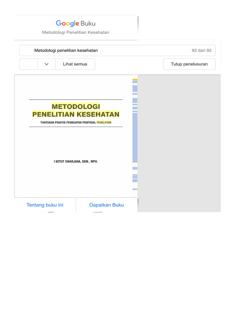 Metodologi Penelitian Kesehatan - I Ketut Swarjana, SKM, MPH - Google Buku | PDF