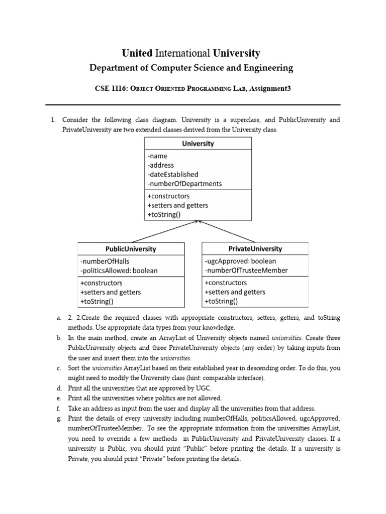 243 CSE1116 Assignment3 | PDF | Class (Computer Programming) | Method (Computer Programming)