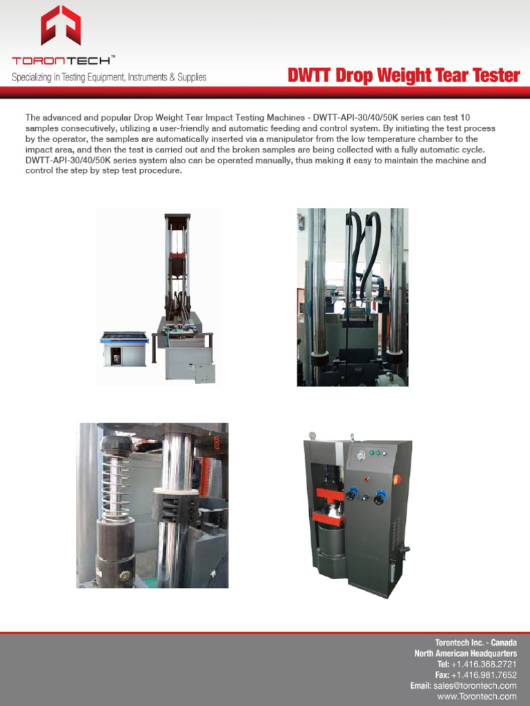 Advanced DWTT Testing Machines Overview | PDF | Steel | Engineering ...