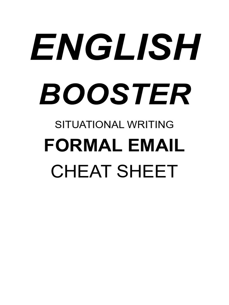 English Booster - Cheat Sheet | PDF