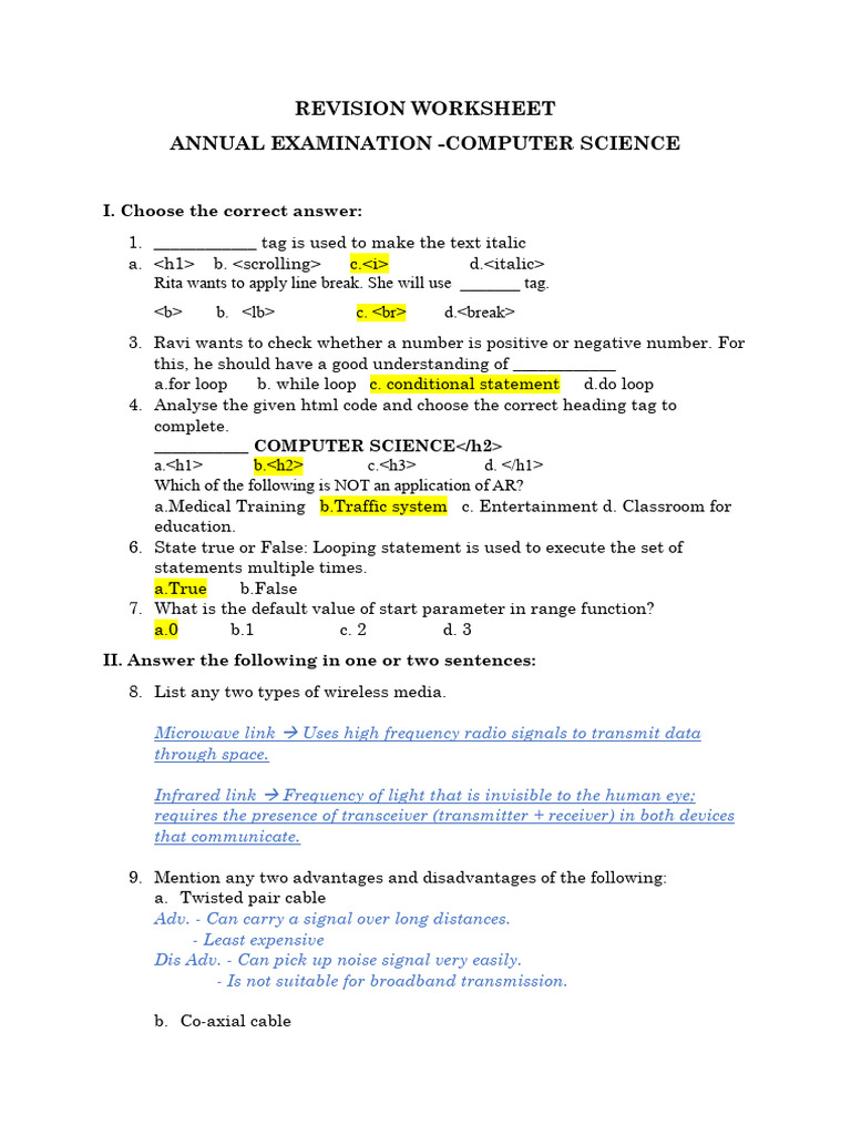 GR7-TERM2-Computer Rev Worksheet 2024 (1) | PDF | Broadband ...