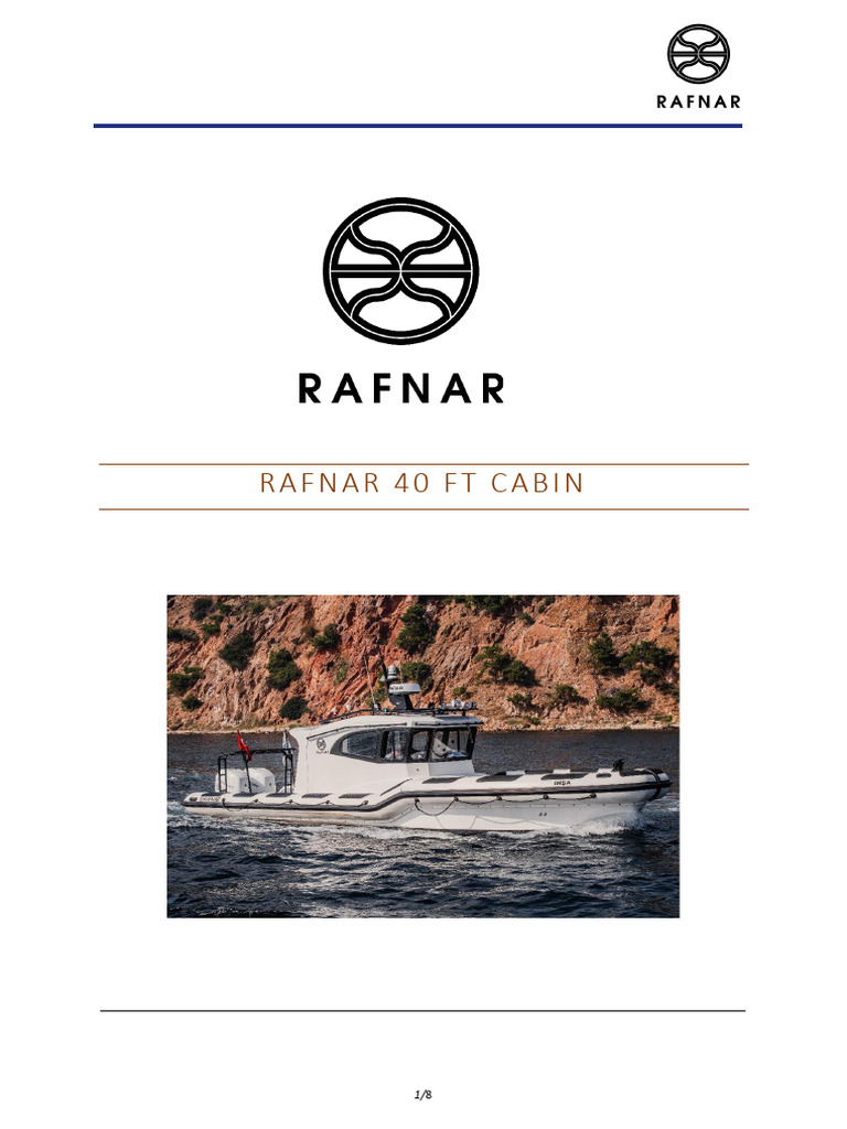 RAFNAR 40 FT Cabin RIB Tech Specs | PDF | Hull (Watercraft) | Battery ...