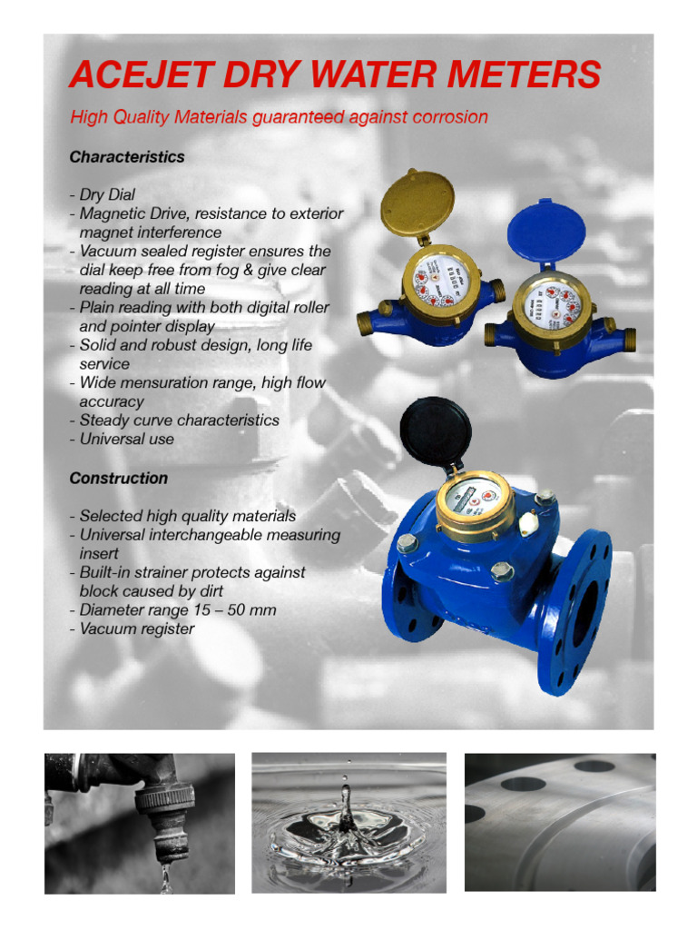 ACEJET Dry Water Meter Overview | PDF