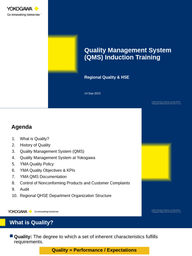 QMS Induction for Yokogawa Staff | PDF | Quality Management System ...
