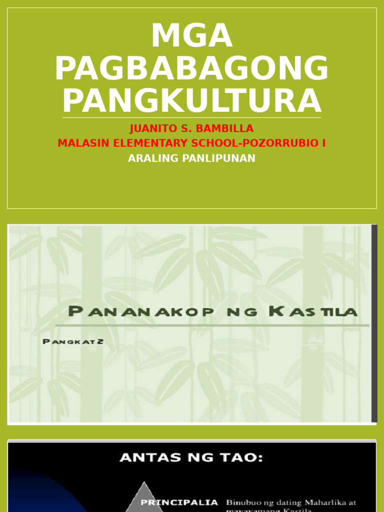 Grade 6 PPT AP Q2 W3 Mga Pagbabagong Pangkultura | PDF