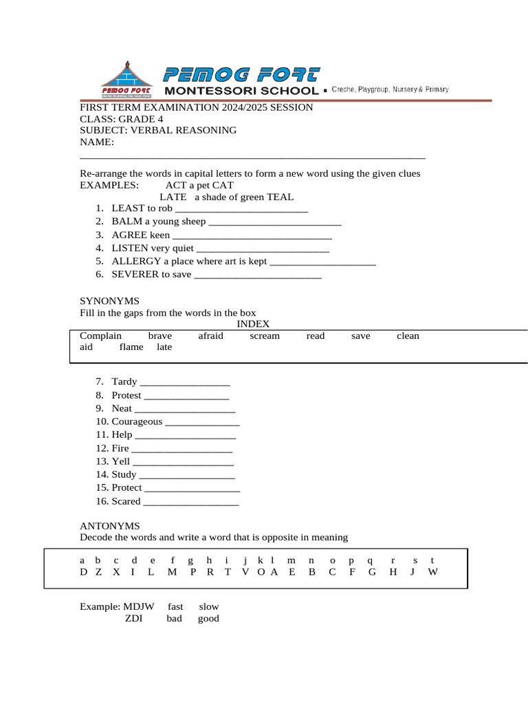 Grade 4 First Term Exam Questions 2024 | PDF | Antivirus Software ...