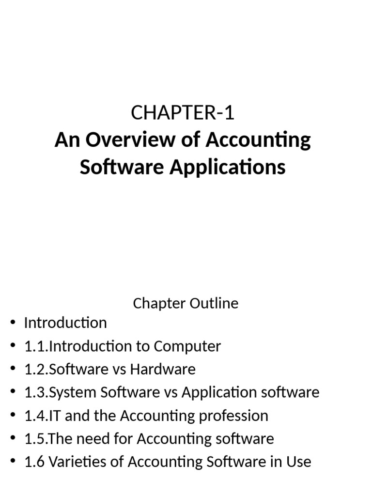Chapter One - Accounting Sofwate Application 2016 | PDF | Computer Data Storage | Input/Output