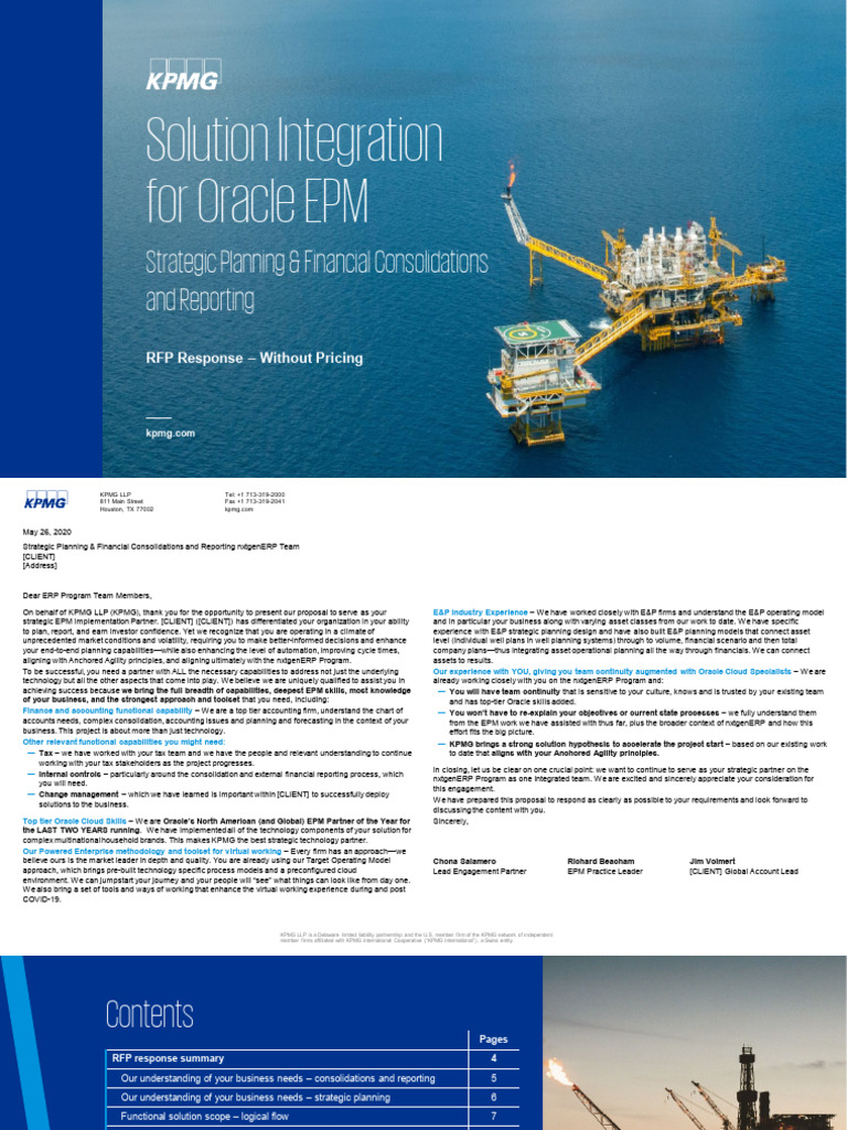 Oracle EPM Integration Proposal Overview | PDF | Enterprise Resource ...