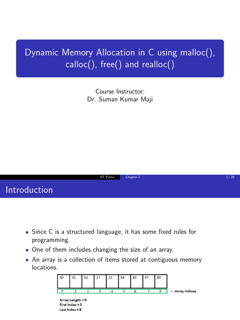 Dynamic Memory Allocation | PDF | Pointer (Computer Programming ... Dynamic Memory Allocation | PDF | Pointer (Computer Programming ...