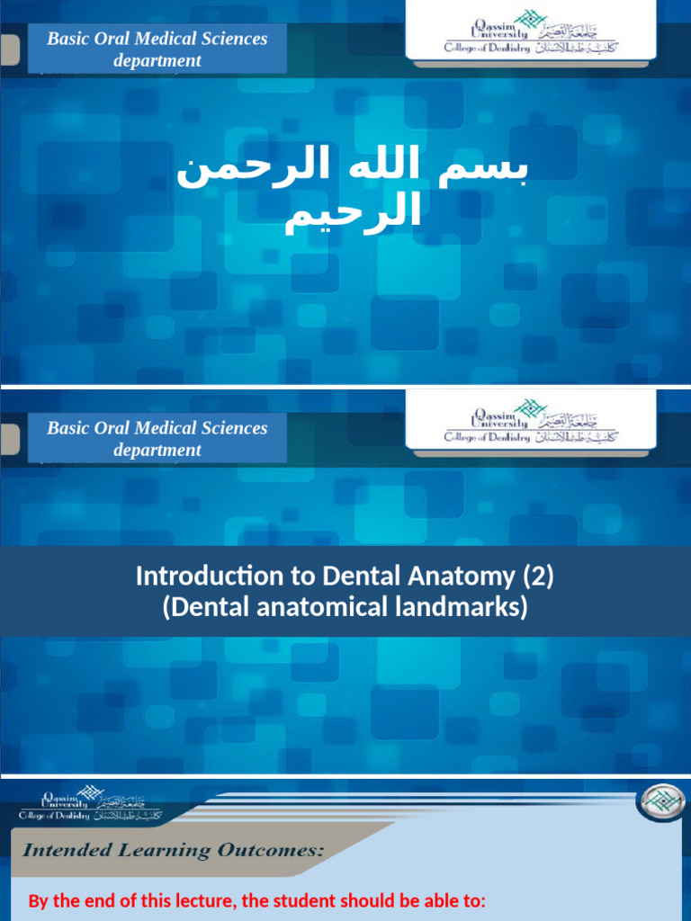 2= Dental anatomical landmarks | PDF | Dental Anatomy | Dentistry Branches