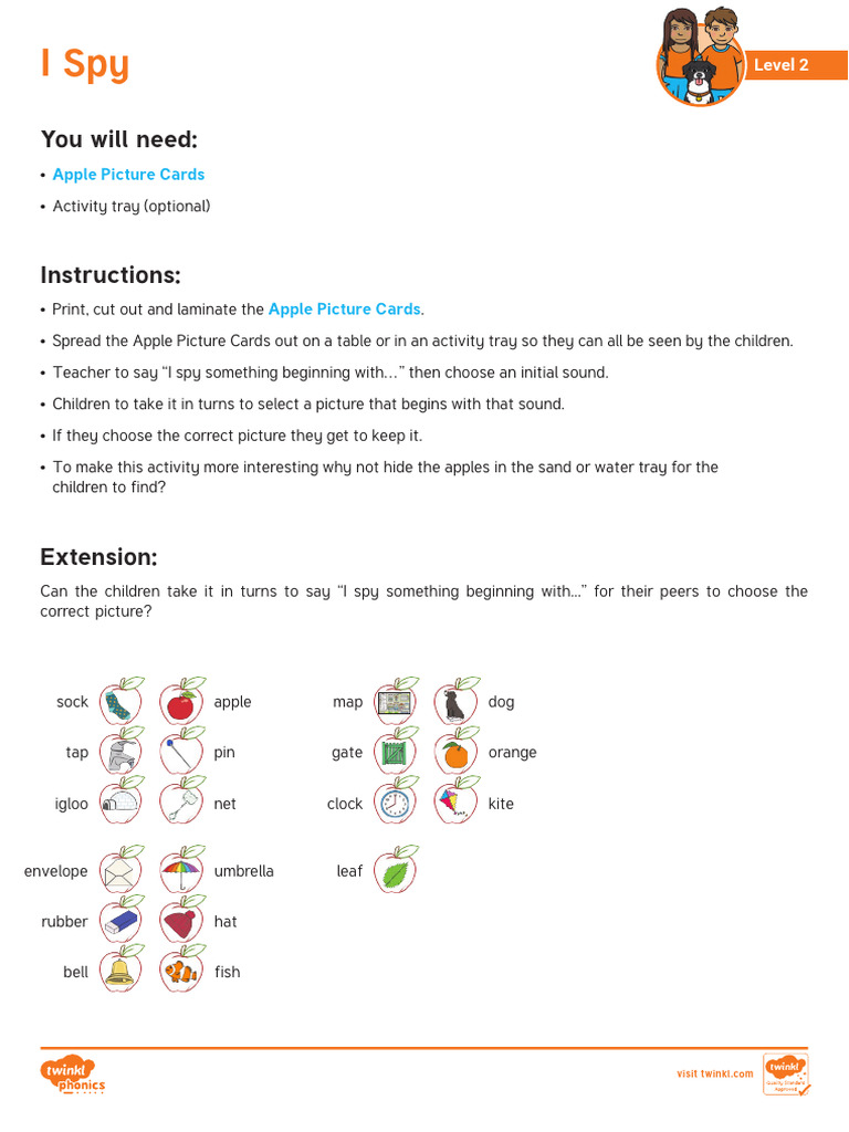 I Spy Phonics Activity for Kids | PDF