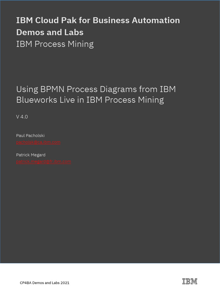 Lab Guide - Using BPMN Process Diagrams From IBM Blueworks Live in IBM Process Mining | PDF ...