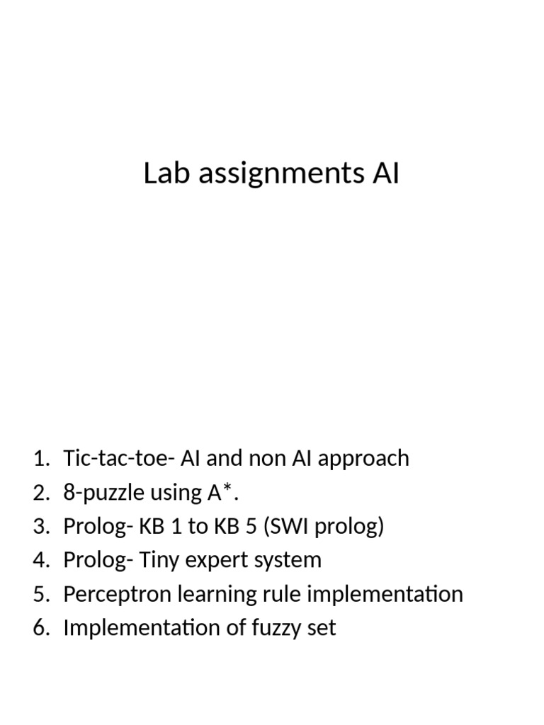 Lab assignments AI | PDF