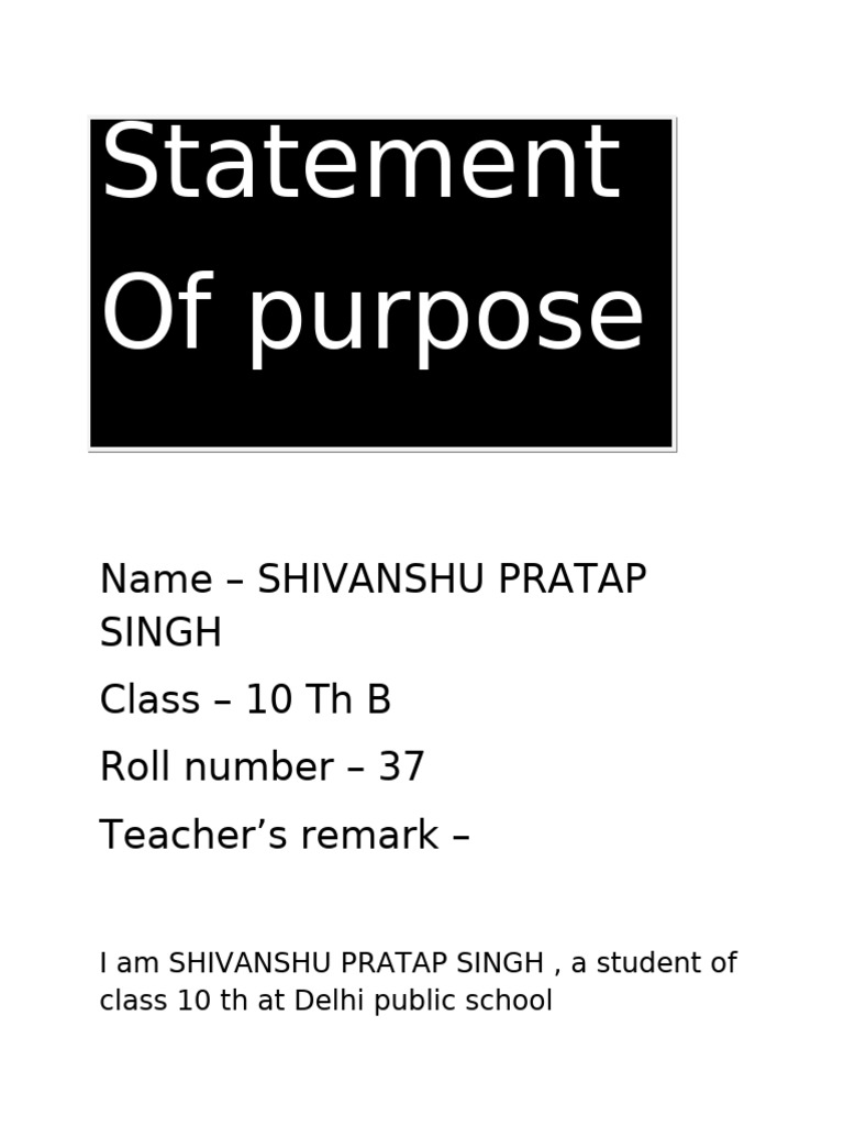 Shivanshu's Statement of Purpose for IIT | PDF