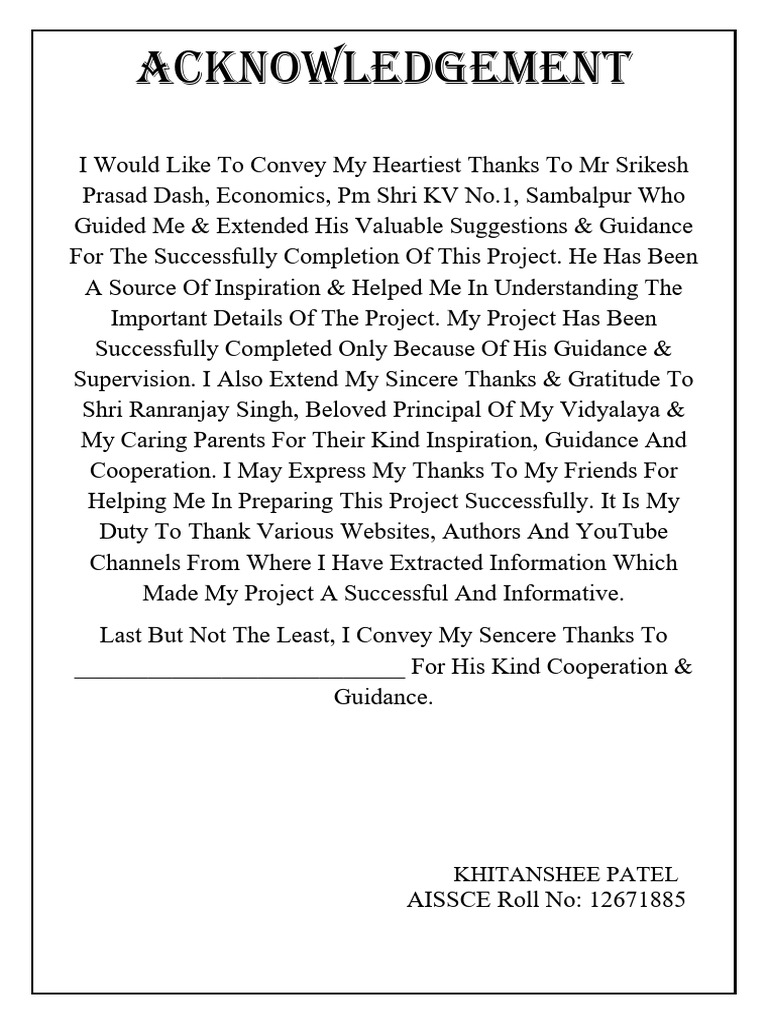 ACKNOWLEDGEMENT | PDF