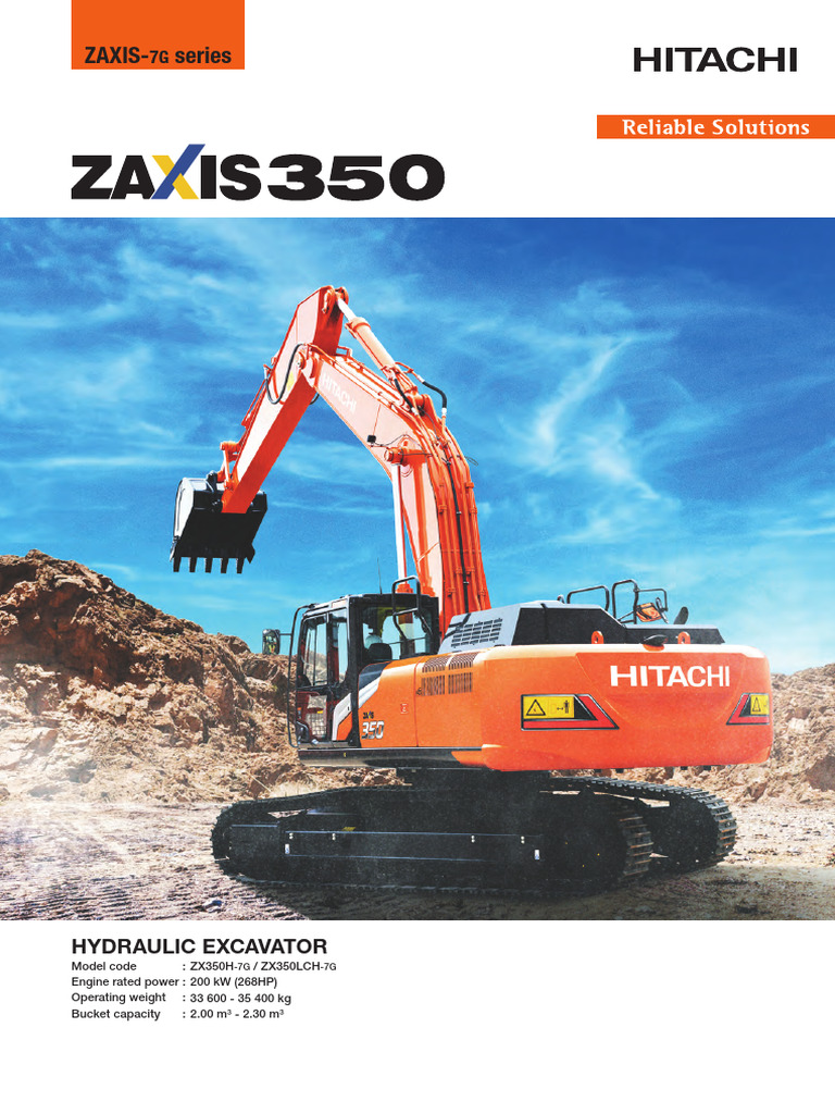 Brochure ZX350-7G EngVersion | PDF | Pump | Mechanical Engineering