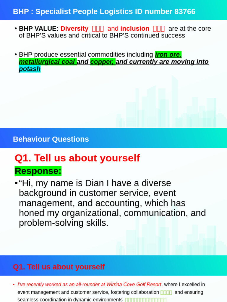 BHP Specialist People Logistics | PDF | Leadership | Communication