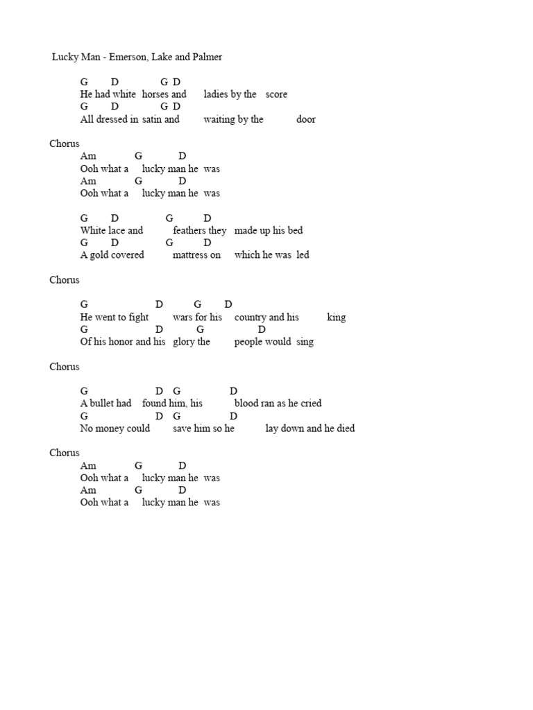 ELP - Lucky Man | PDF