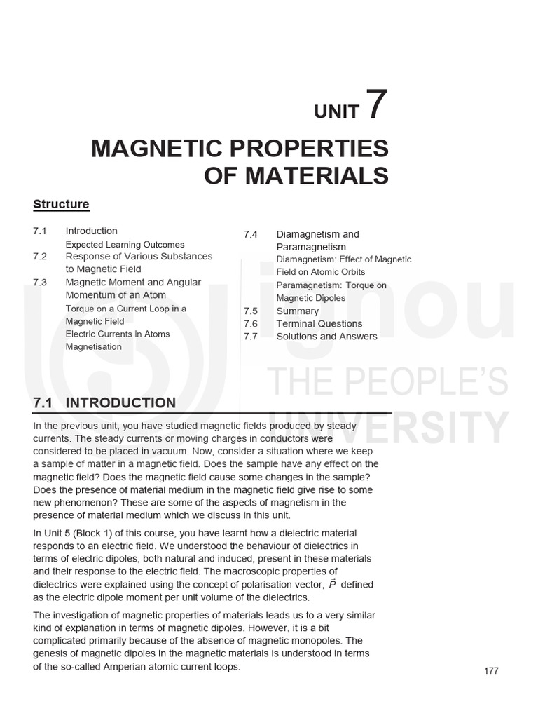 Magnetic Properties of Materials Explained | PDF | Magnetism | Spin ...