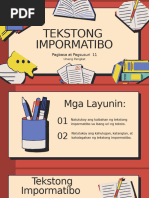 Mga Elemento NG Tekstong Impormatibo | PDF