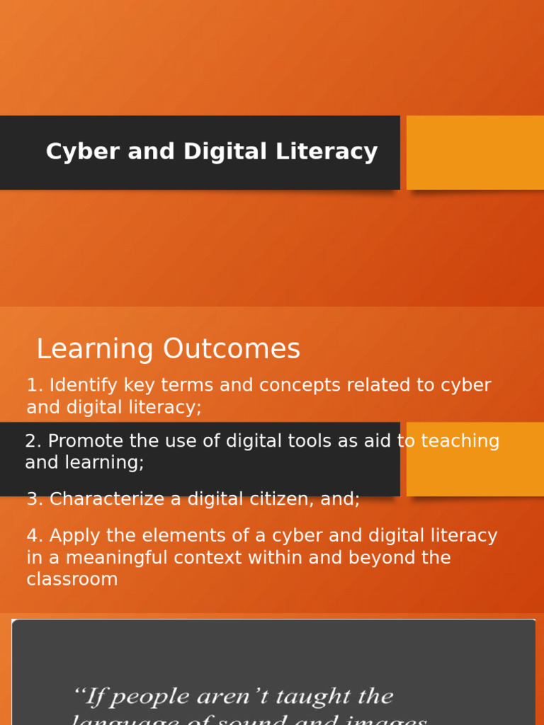 ProfEd4 Cyber and Digital Literacy | PDF