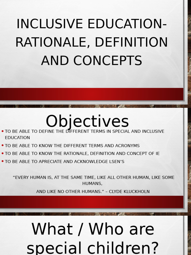 WEEK 1 Definitions Concept Rational | PDF | Inclusion (Education ...