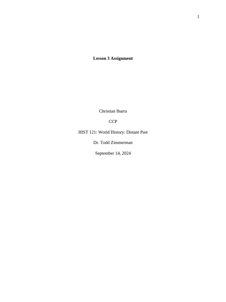 Lesson 3 Assignment | PDF | Achaemenid Empire | Cyrus The Great