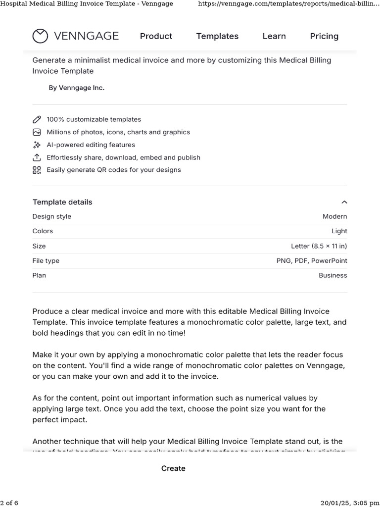 Customizable Medical Invoice Template | PDF