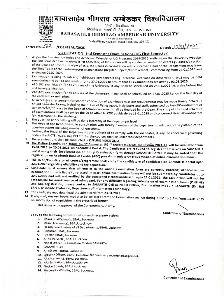 UG Exam Schedule | PDF