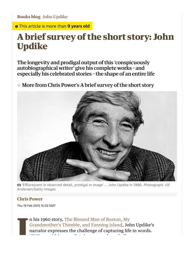 A Brief Survey of The Short Story - John Updike - John Updike - The ...