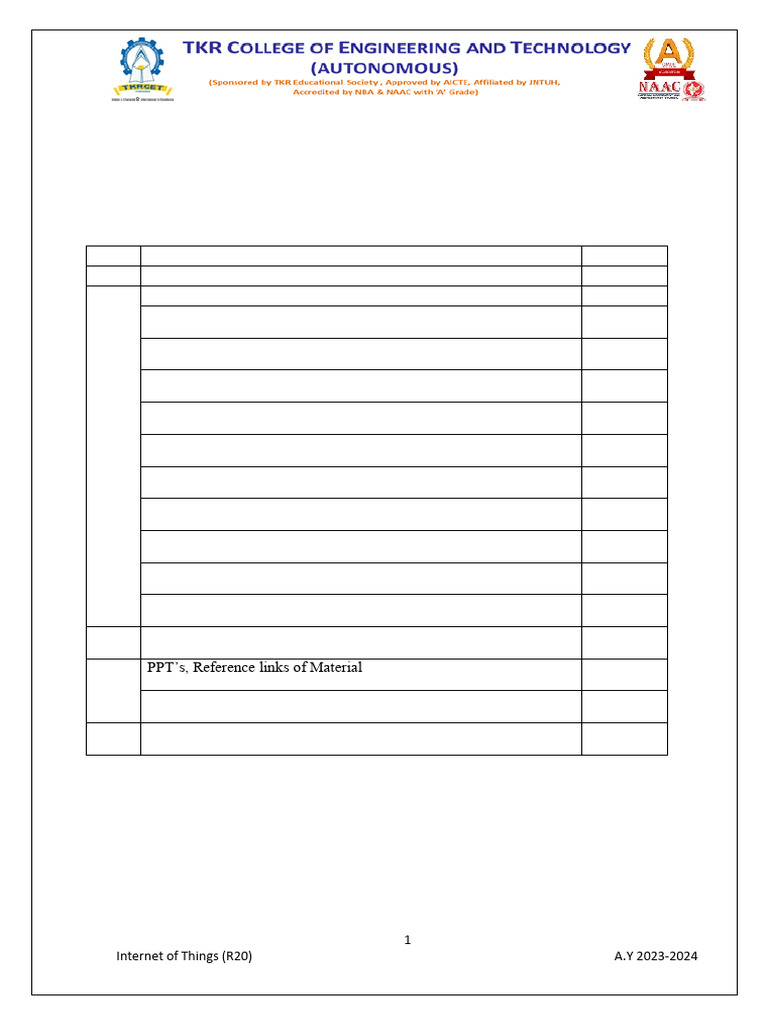 Iot Ch-Part-A - (R20) - 23-24 | PDF | Internet Of Things | Engineering