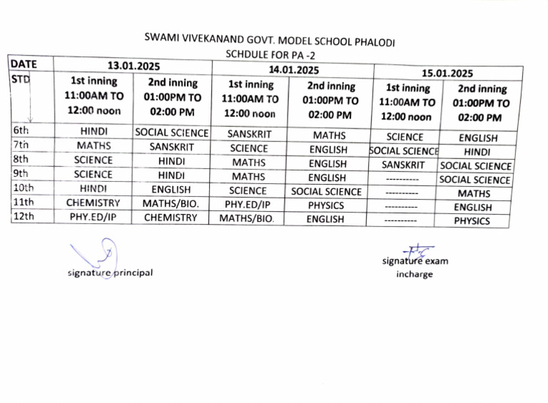 PA-2 Exam Schedule for 2025 | PDF