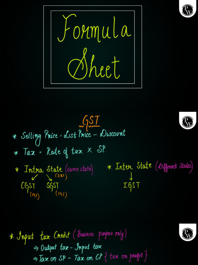 Formula Sheet | PDF
