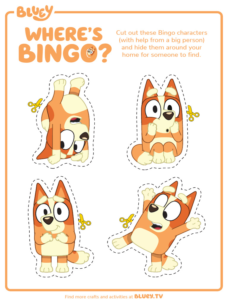 Bingo Character Hide and Seek Craft | PDF