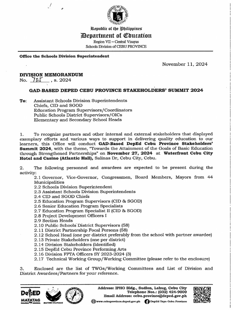 Stakeholders Summit 2024 DM - s2024 - 705 | PDF