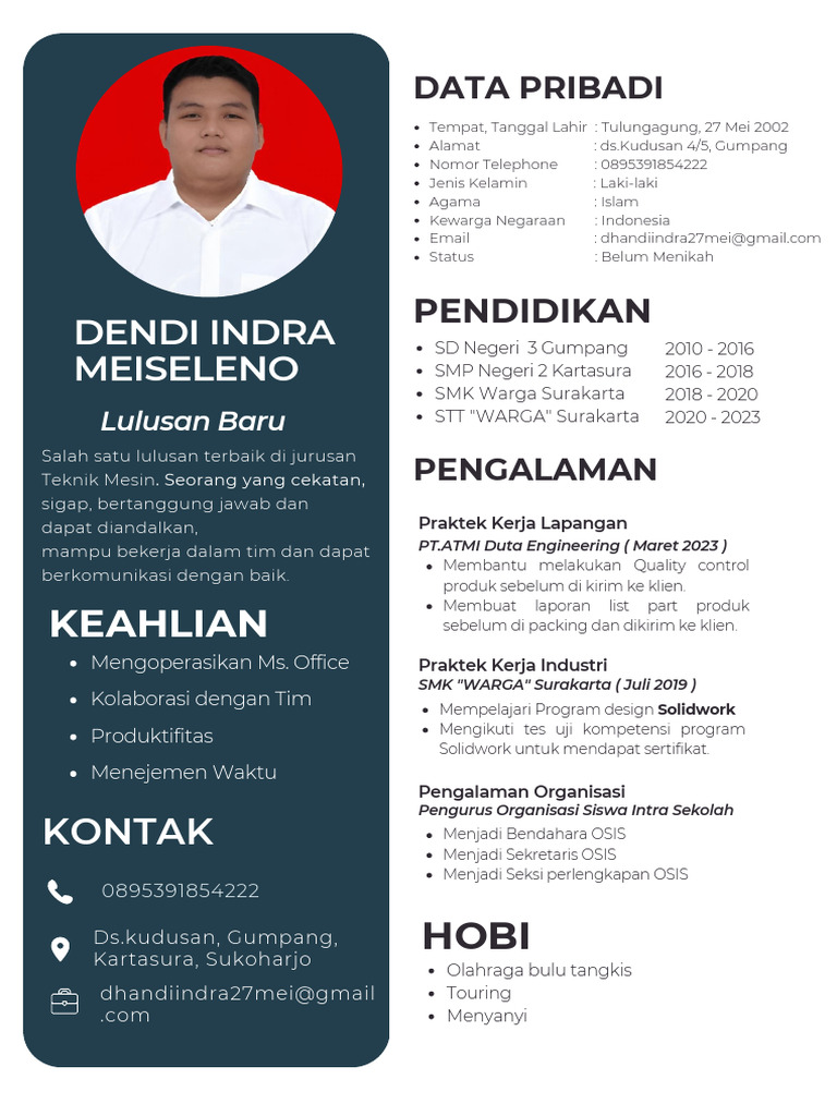 CV - Dendi Indra Meiseleno | PDF