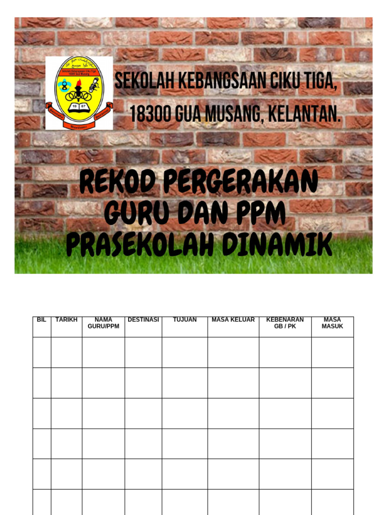 Rekod Pergerakan Guru Dan PPM Prasekolah | PDF
