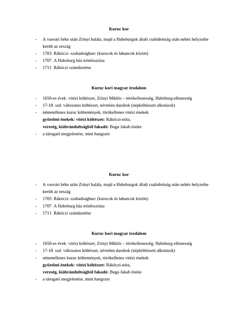 16 Kuruc Kor Handout | PDF
