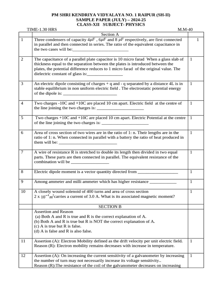 12 PHT SP | PDF | Capacitor | Capacitance