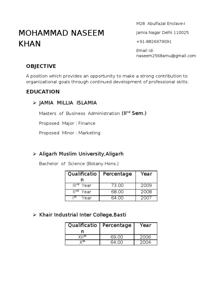 CV Naseem | PDF